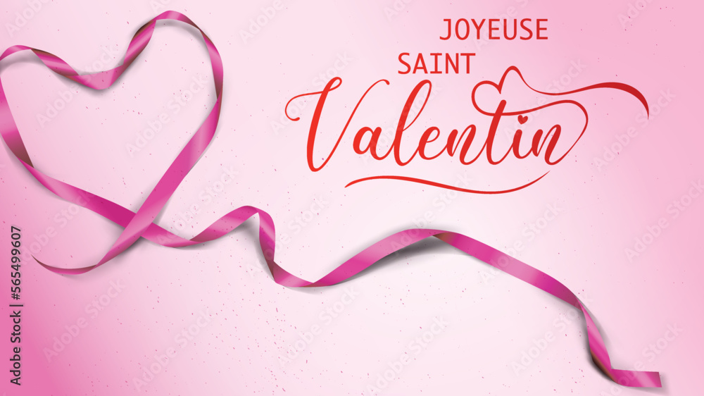 carte ou bandeau pour souhaiter une joyeuse Saint Valentin en rouge ...