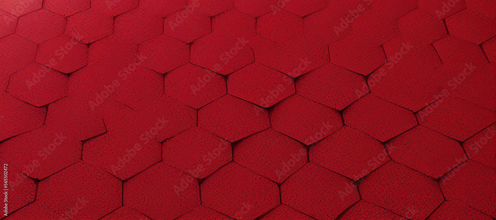 red hexagon shape floor texture background with Generative AI ...