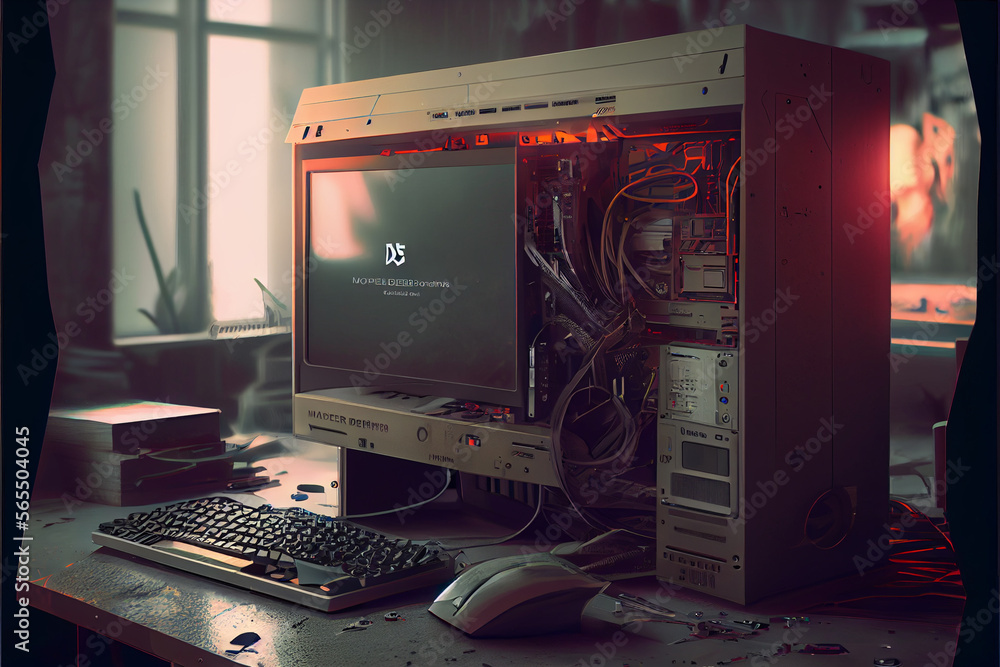 Futuristic computer concept 3d model ilustração do Stock | Adobe Stock