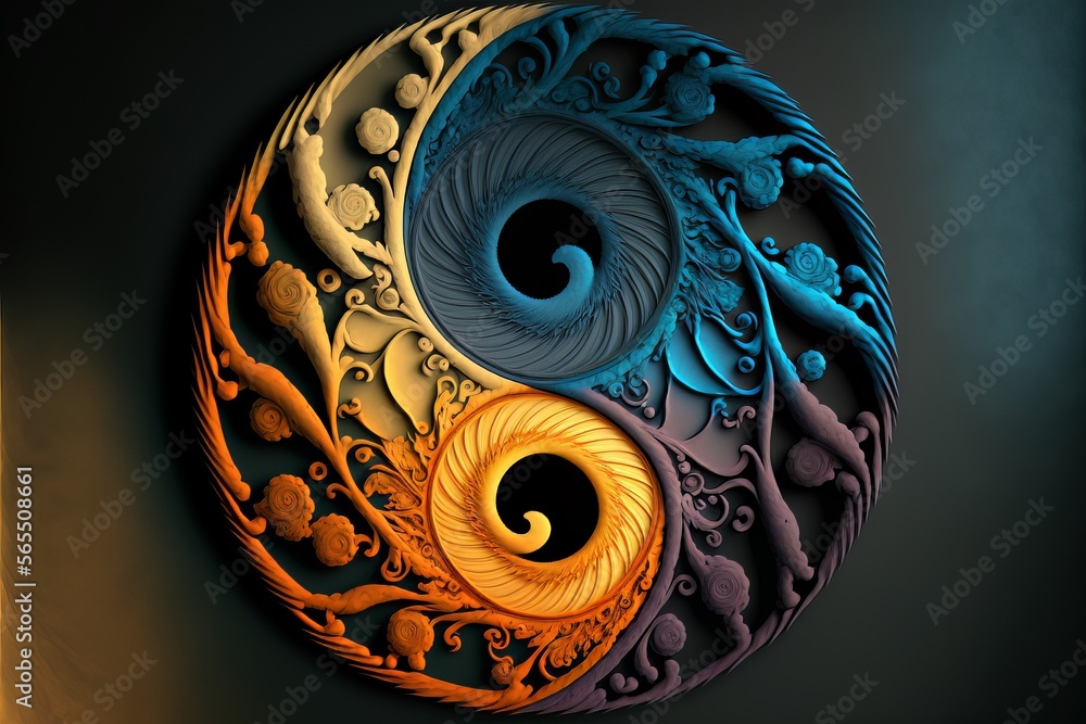 Concept Yin Yang Symbol Created With Generative Ai Tools Stock