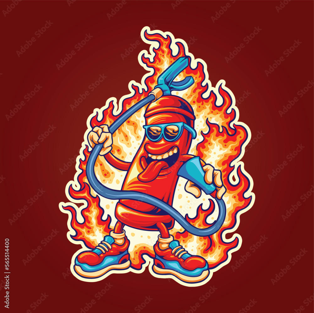 Funky fireplug hydrant with sunglasses illustration Vector for your ...