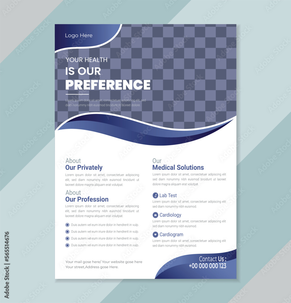 corporate Medical Flyer ,background,vector template in A4 size, design ...