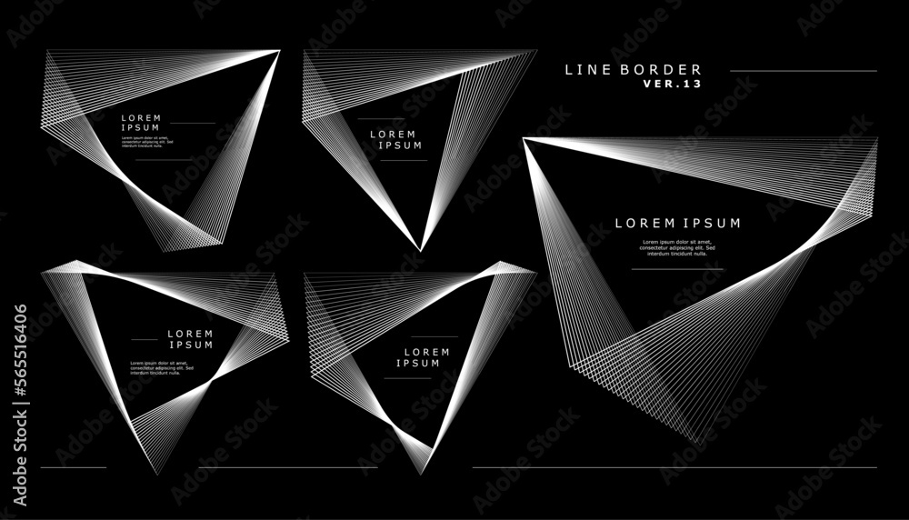 Triangle abstract blend line sharp border design template set Stock ...