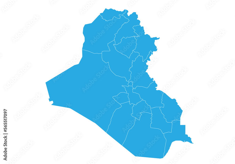 iraq map. High detailed blue map of iraq on PNG transparent background ...