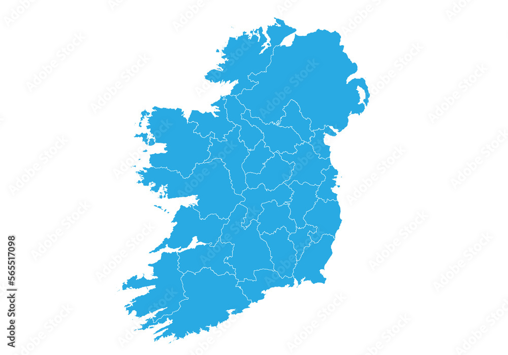 ireland map. High detailed blue map of ireland on PNG transparent ...