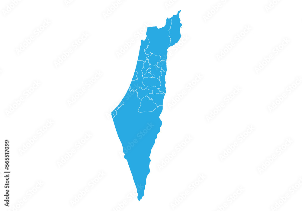 israel Palestine map. High detailed blue map of israel Palestine on PNG ...