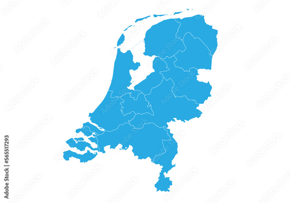 netherlands map. High detailed blue map of netherlands on PNG ...