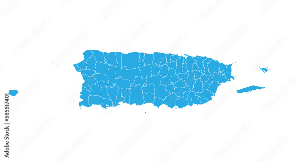 puerto Rico map. High detailed blue map of puerto Rico on PNG ...