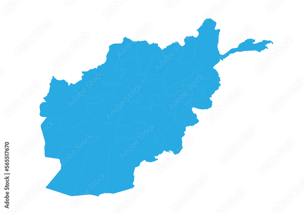 Afghanistan map. High detailed blue map of Afghanistan on PNG ...
