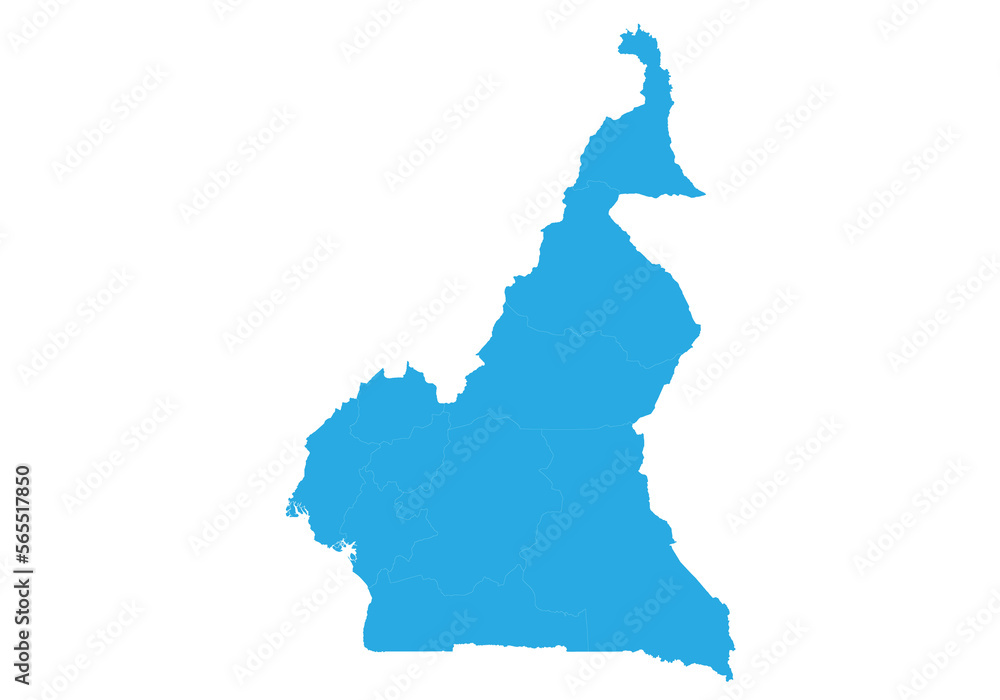 cameroon map. High detailed blue map of cameroon on PNG transparent ...