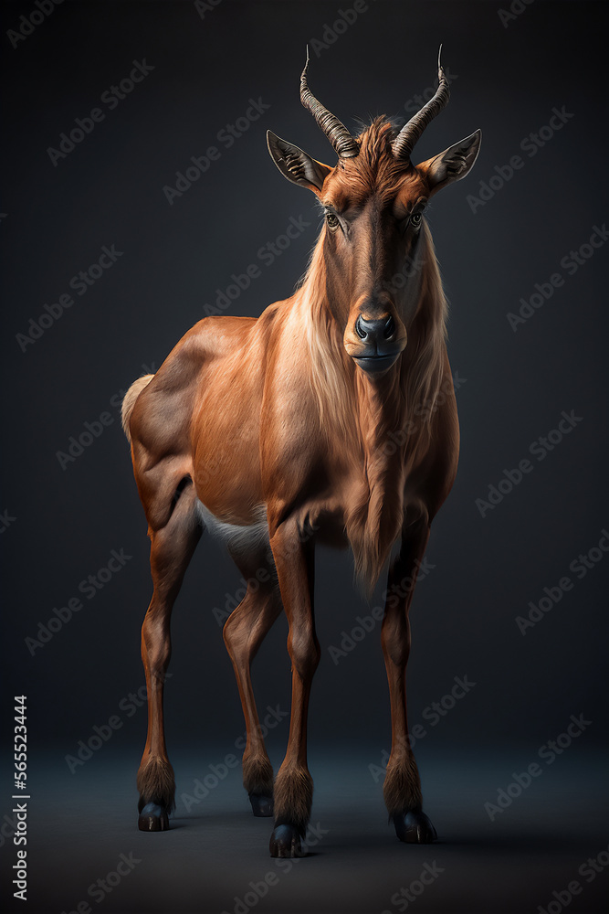 Bubal Hartebeest antelope extinct species in the desert background ...