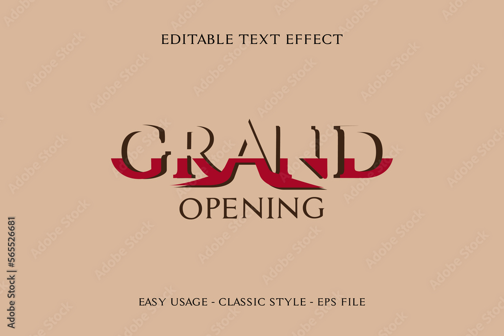 Grand Opening Text Effect Editable Template EPS File with easy layers ...