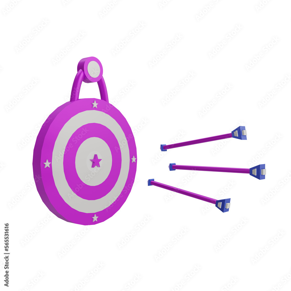 3D target icon with transparent background, perfect for template design ...