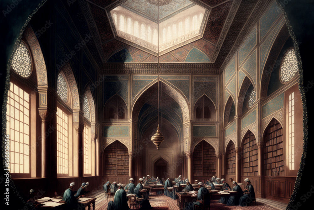 An Islamic library, a representation of the rich cultural heritage of ...