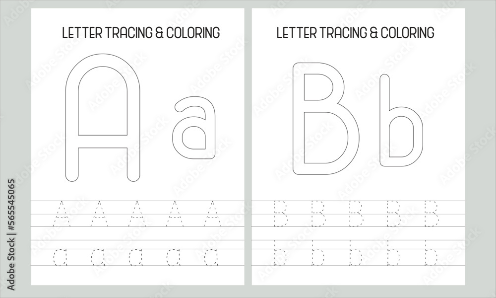 Alphabet Tracing and Coloring Pages l Kids' letter tracing and coloring ...