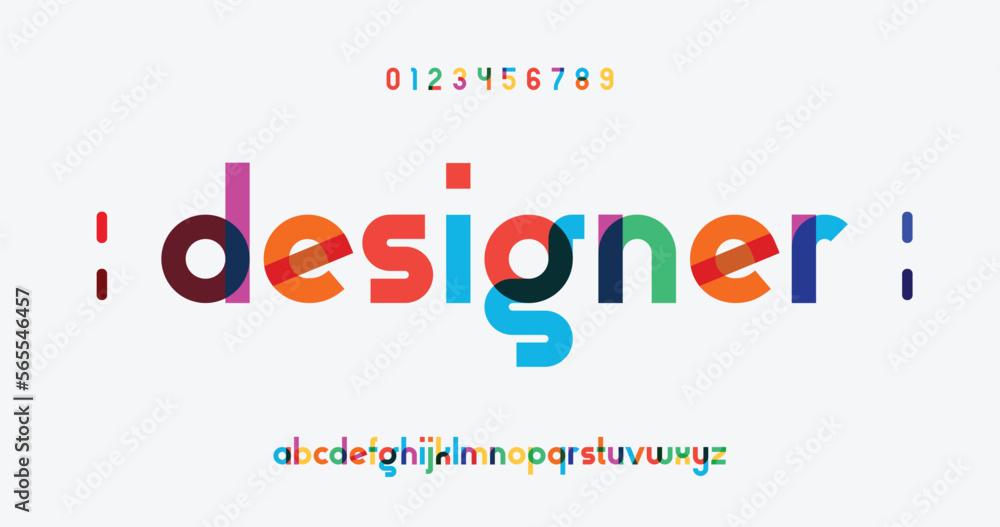 Colorful font. Colorful bright alphabet and font. Emotional bold ...