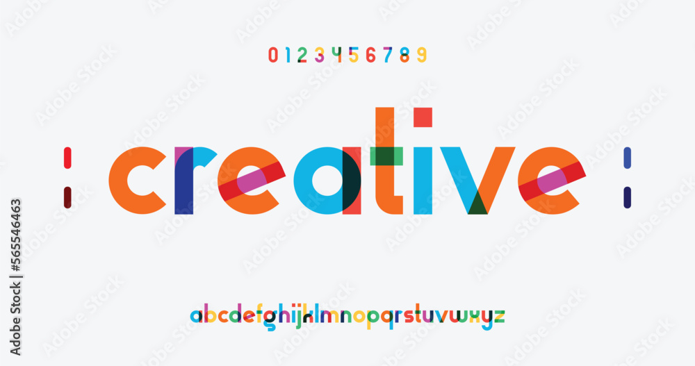 Colorful font. Colorful bright alphabet and font. Emotional bold ...