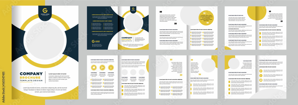 Company profile proposal or brochure template layout design orange ...