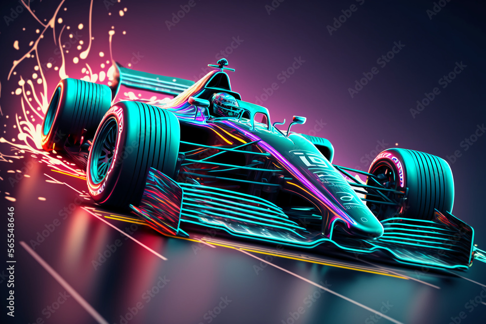 The futuristic racing formula at the fast ride to the finish ...