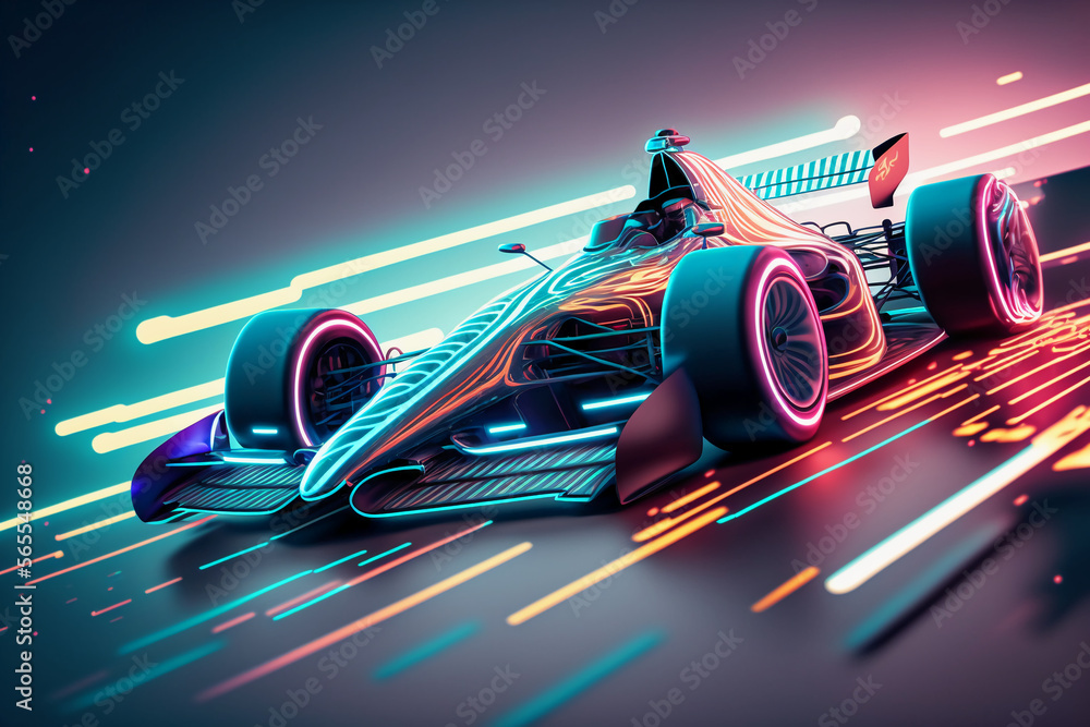 The futuristic racing formula at the fast ride to the finish ...