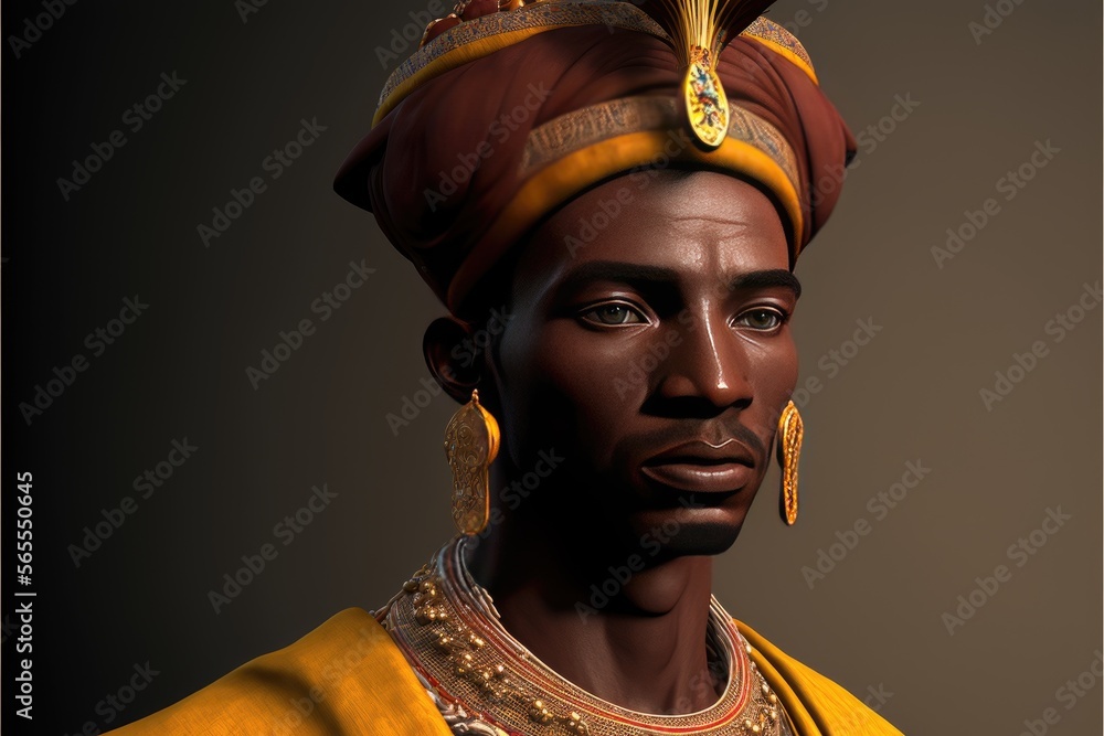 Beautiful male from Benin in traditional clothes, created with ...