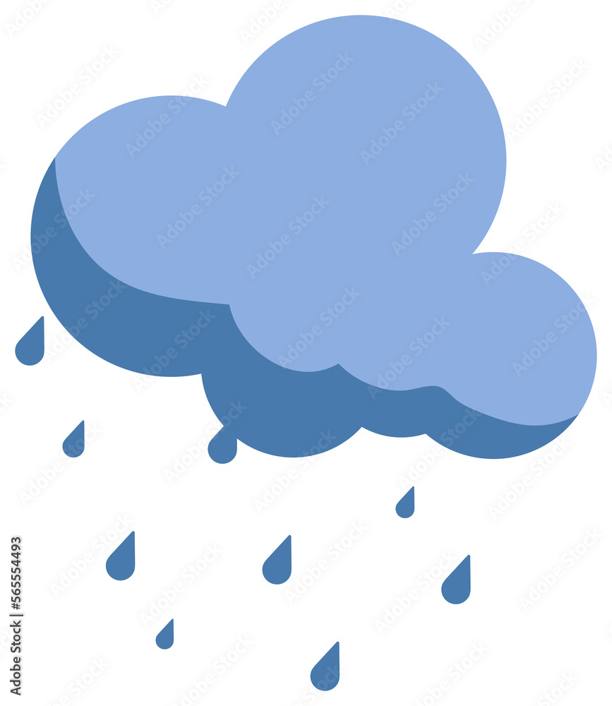 cloud, rain and storm cartoon illustration Stock Illustration | Adobe Stock
