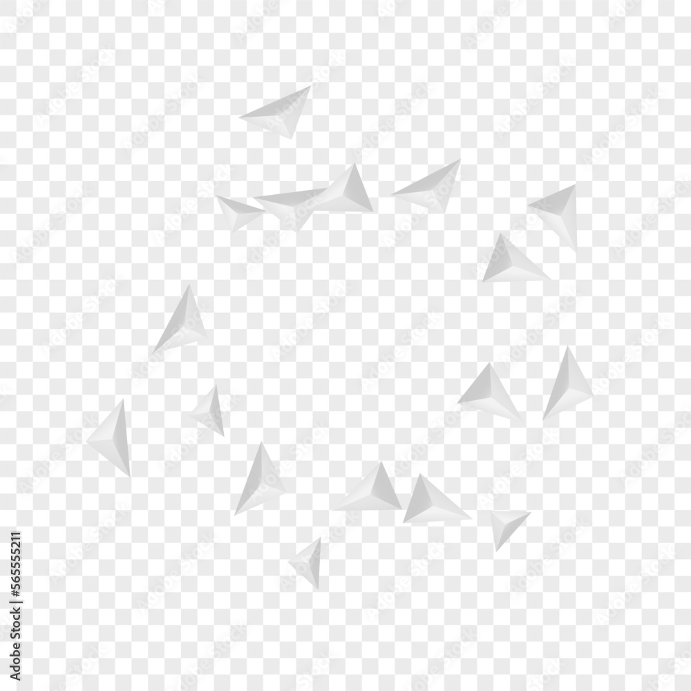 Silver Shard Background Transparent Vector. Triangular Art Design ...