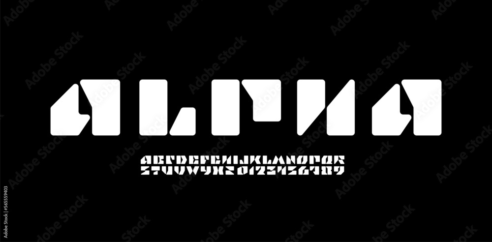 Technology alphabet font, for your future space design logo or brand ...