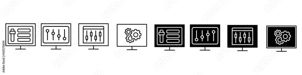 Settings icon vector set. Options illustration sign collection ...
