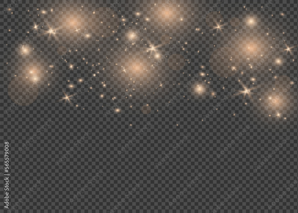 Yellow sparks glitter special light effect. Vector sparkles on ...