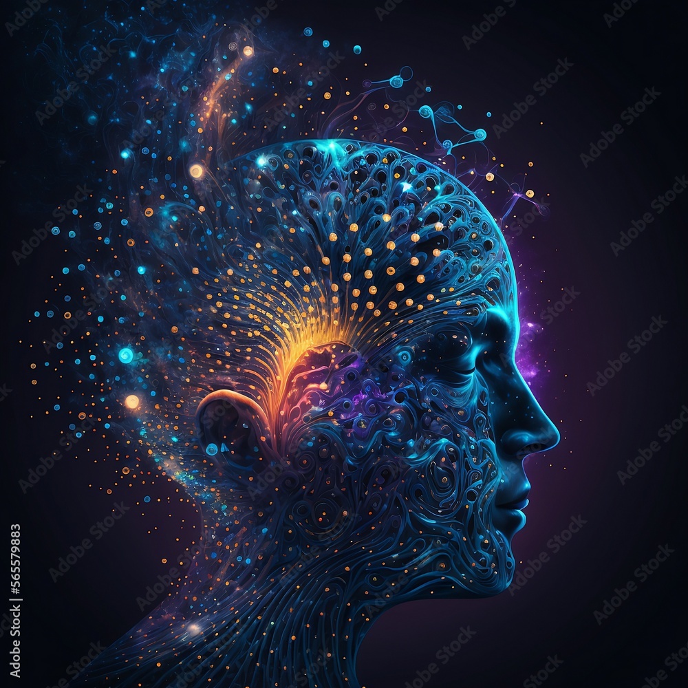 Evolution of Human Intelligence. Generative AI Illustration Stock ...