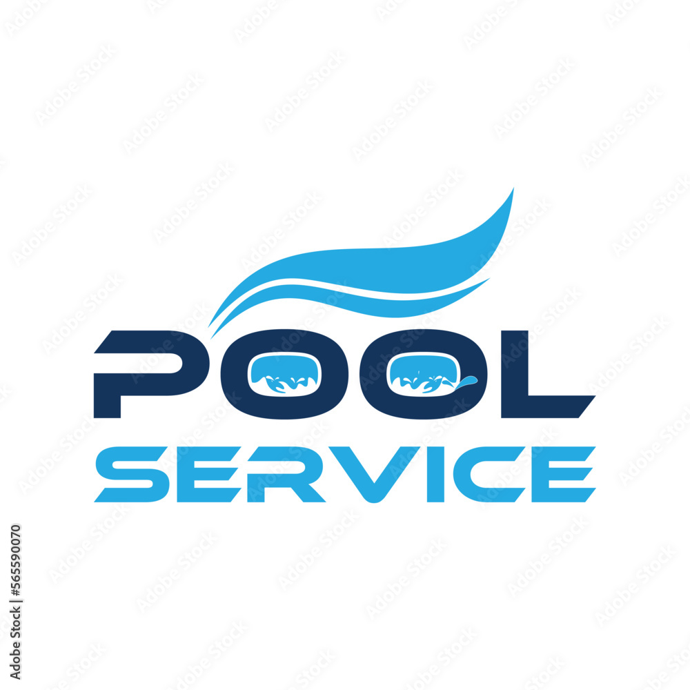 pool service company logo design vector ideas for download Stock Vector ...