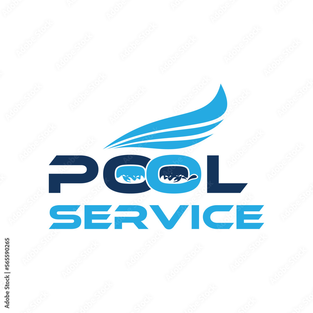 pool service company logo design vector ideas for download Stock Vector ...