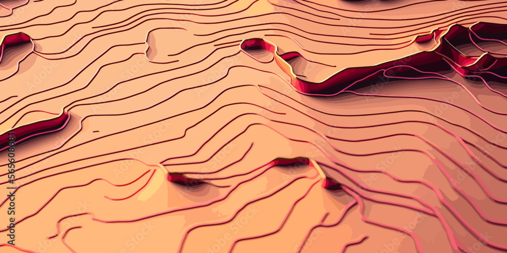 Mountain hiking. Map line of topography. Vector abstract topographic ...