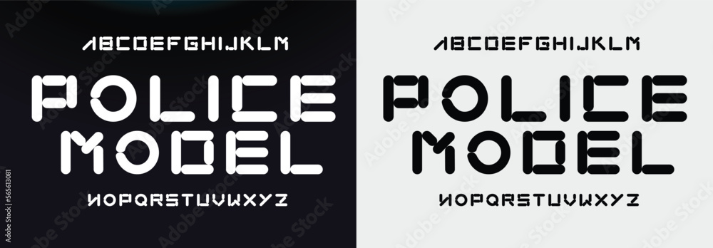 POLICE MODEL Modern Bold Font. Regular Italic Number Typography urban ...