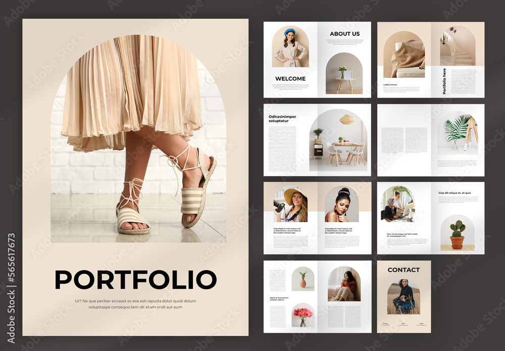 Minimal Portfolio Magazine Layout Stock Template | Adobe Stock
