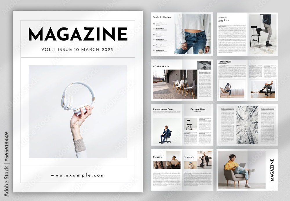 Minimal Magazine Layout Stock Template | Adobe Stock