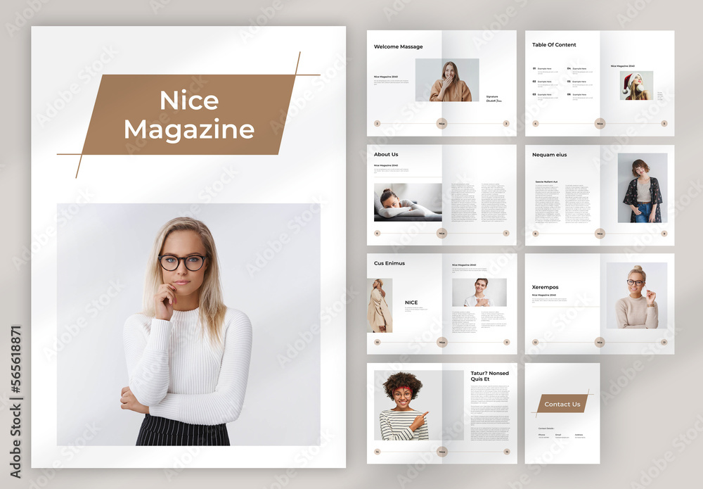 Nice Magazine Template Stock Template | Adobe Stock