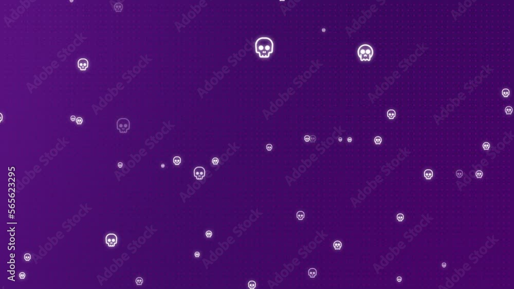 Halloween Motion Background, Skull Purple Background Video Loop ...