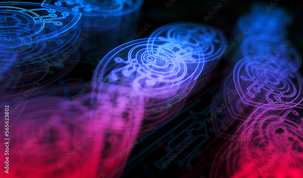 Cyber eye espionage big brother and hacking symbol digital concept 3d ...