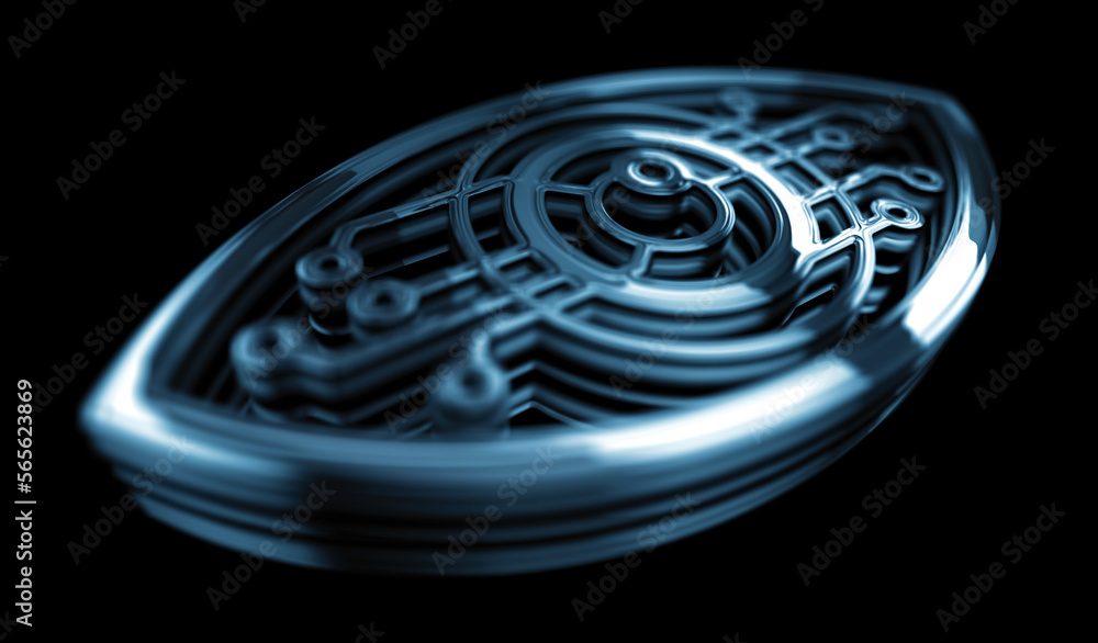 Cyber eye espionage big brother and hacking symbol digital 3d ...