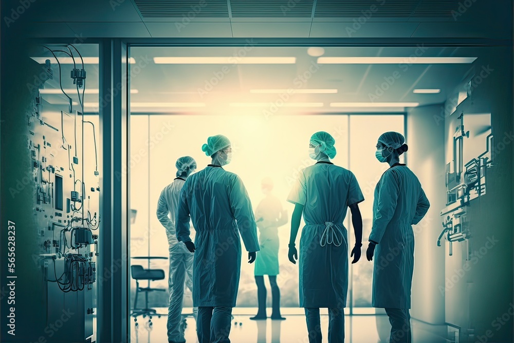 Medical doctor ER team surgeon and anesthetist (Ai generated) Stock ...