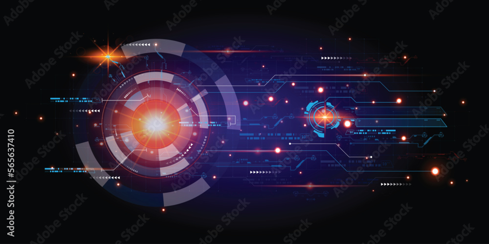 Stockvector Virtual reality of electricity sine wave Analytic by ...