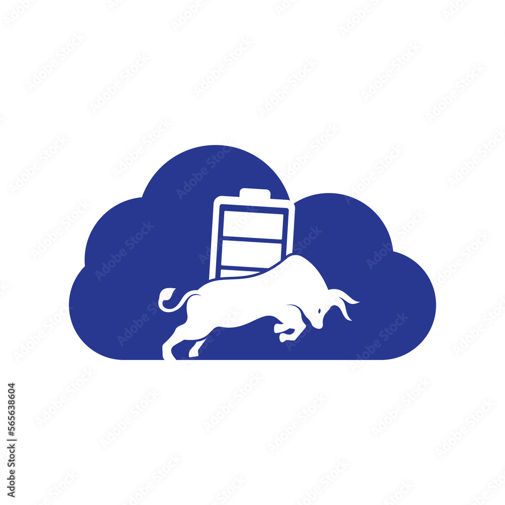 Bull Battery vector logo design template. Strong energy logo design ...