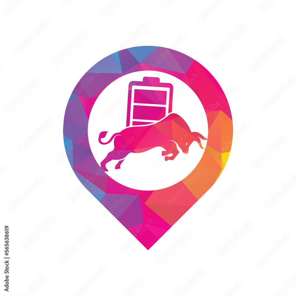Bull Battery vector logo design template. Strong energy logo design ...