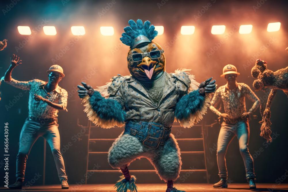 Chicken Rapper on the Street Huhn Hahn Abstrakt Illustration Digital ...