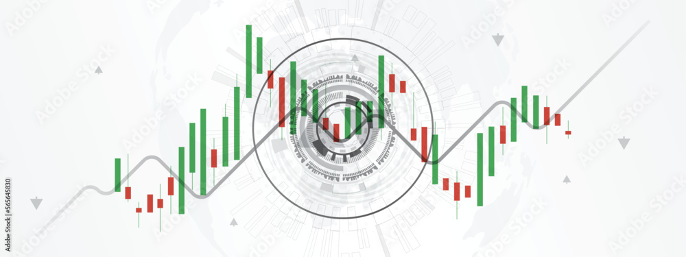 Stock market chart. financial graph line business on white background ...