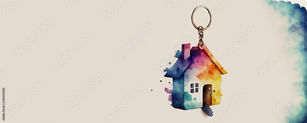 Congratulations with your new House - House Key Chain with copy space ...
