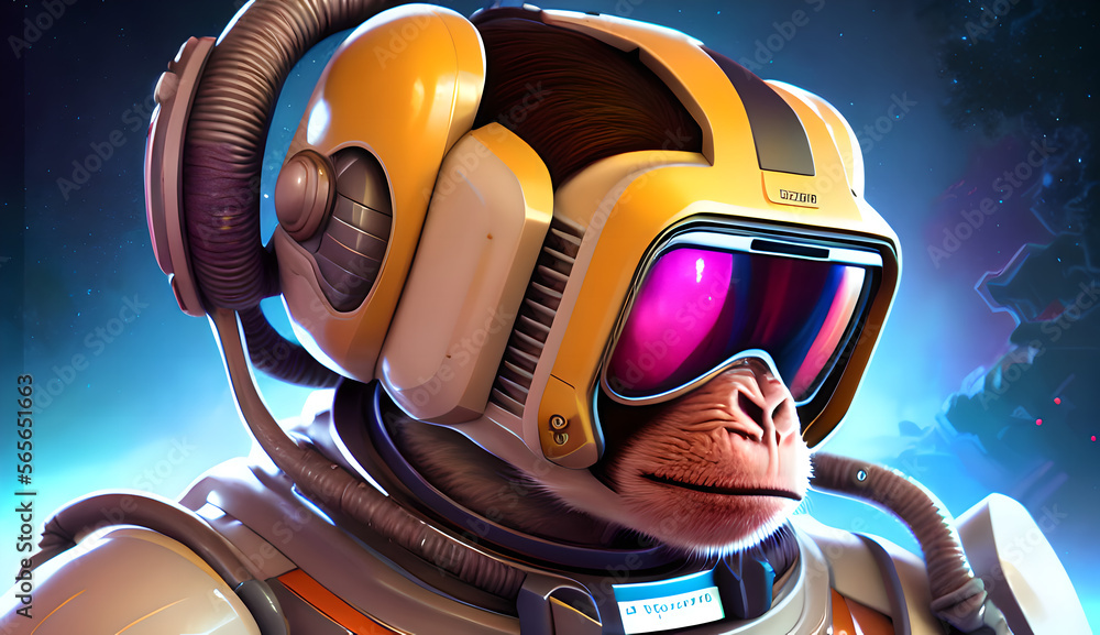 The AI-Generated Space-Exploring Monkey in a Spacesuit Adventurer Stock ...