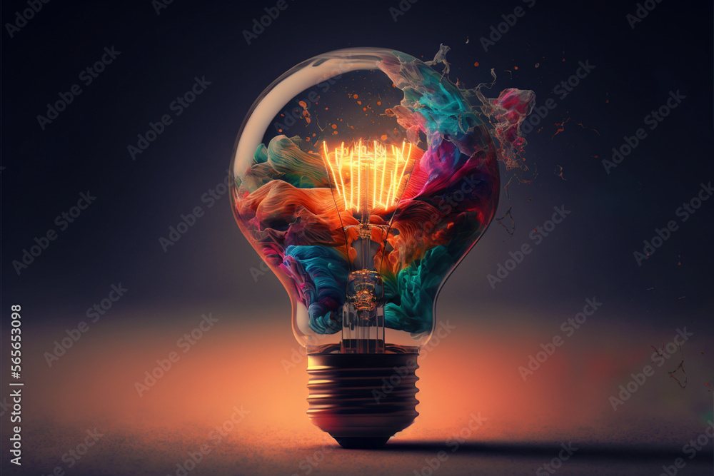realistic lightbulb background , Smart thinking idea and inspiration ...